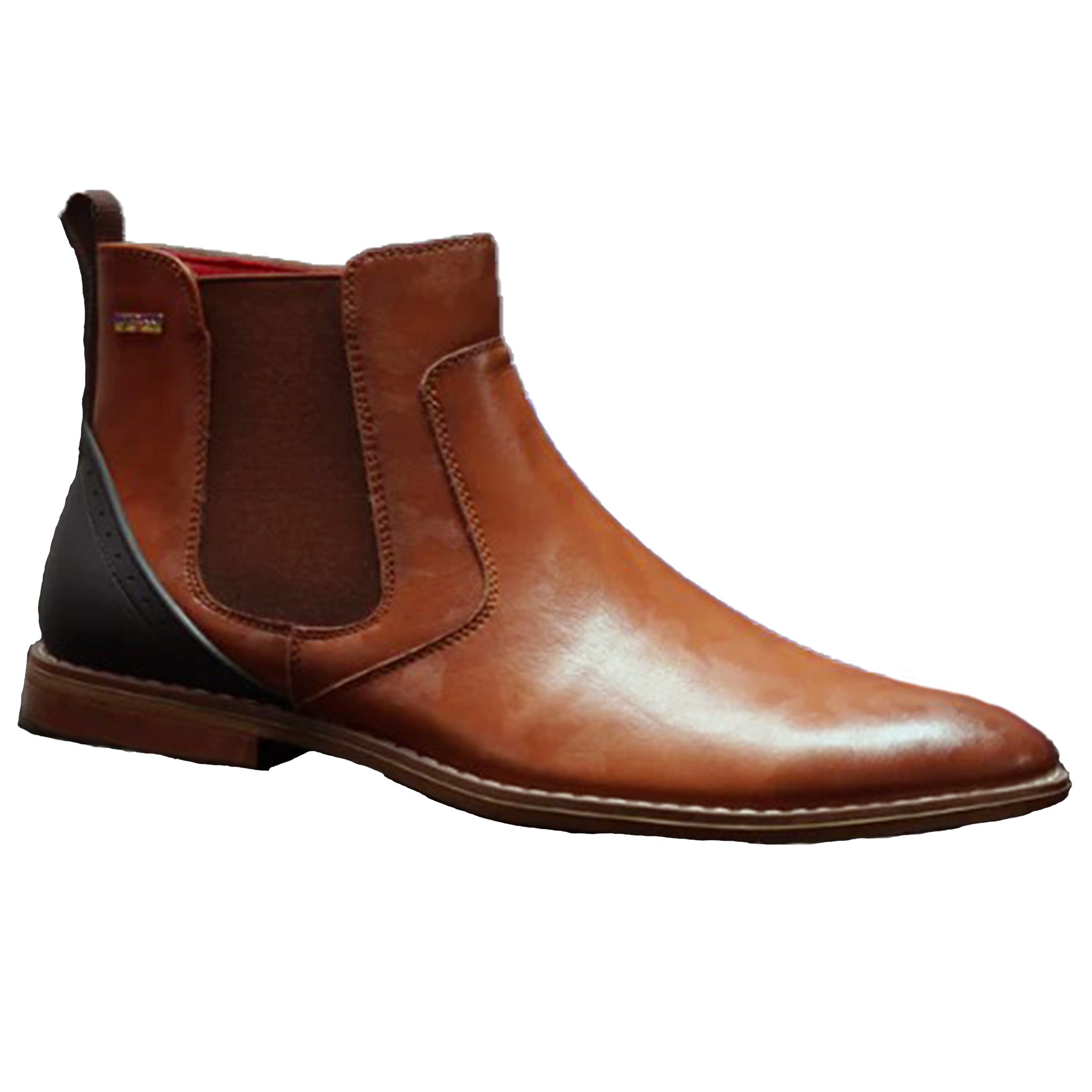 Cognac Leather Chelsea Boot | D&K SUIT DISCOUNTERS